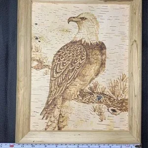 Handmade | Wall Decor | Handmade Birch Bark Pyrography Eagle On Tree ...